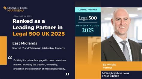Ed Wright On Linkedin Shmalaw Ip It Sport Telecoms Legal500