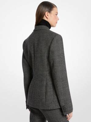 Glen Plaid Wool Wrap Blazer Michael Kors Us