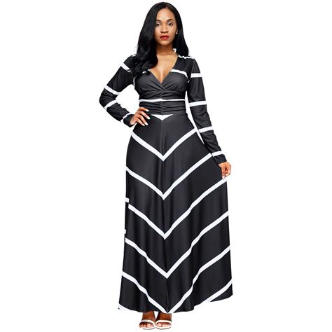 Striped Maxi Dress With Sleeves