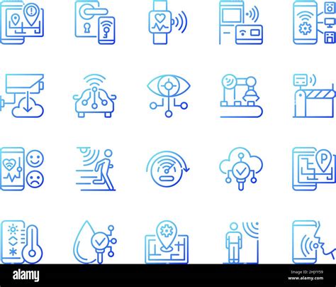 Iot Gradient Linear Vector Icons Set Stock Vector Image And Art Alamy