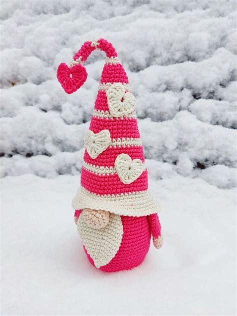 Gnome Valentin Crochet Gnome Amigurumi Pattern Valentines Day Gnome