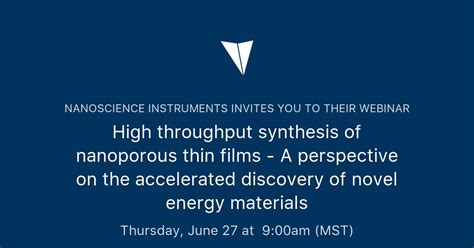 Dave Loveday On Linkedin High Throughput Synthesis Of Nanoporous Thin