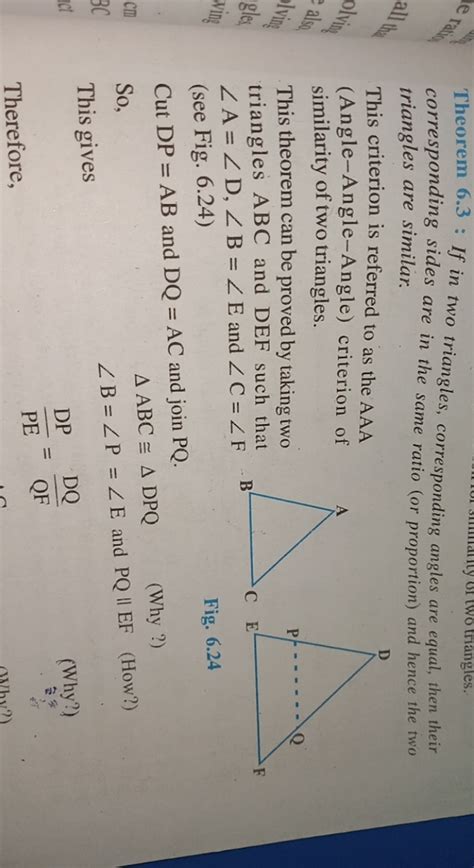 Theorem 63 If In Two Triangles Corresponding Angles Are Equal Then T