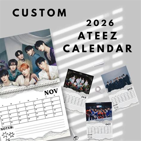 Ateez Calendar 2026 Hongjoong Seonghwa Yunho Yeosang San Mingi