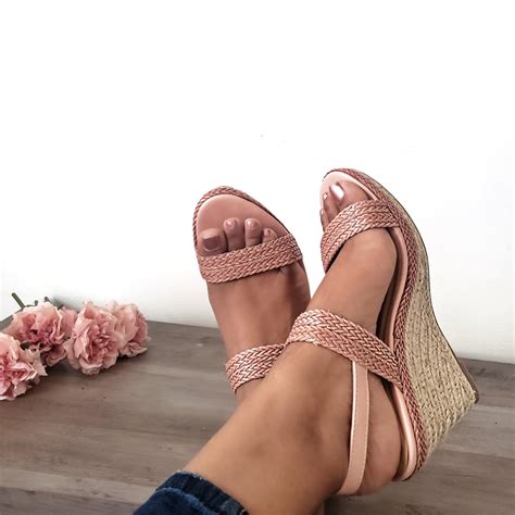 Forever Braided Open Toe Ankle Strap Low Espadrille Rope Wedges Sofi