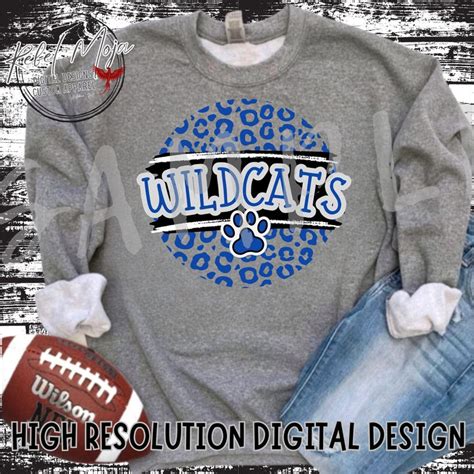 Wildcats Mascot Png Bundle Blue And White Digital Designs 300 Dpi Etsy