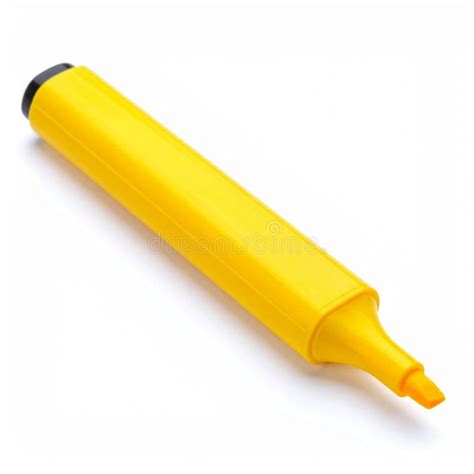 Yellow Chisel Tip Marker On White Background Stock Illustration