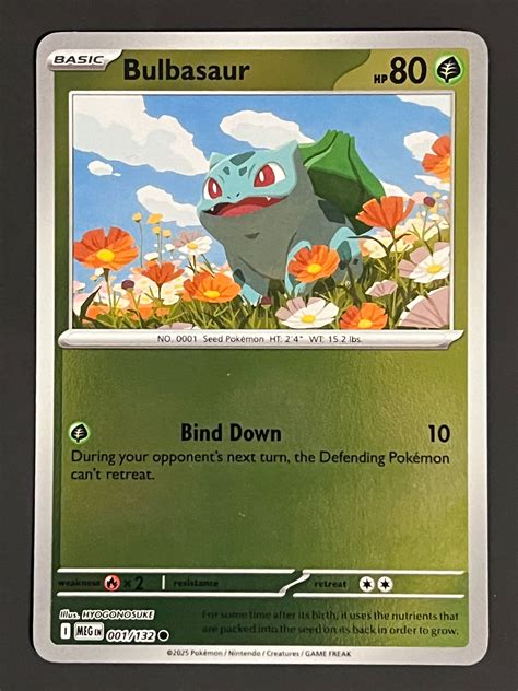 001132 Bulbasaur Pokémon Mega Evolution Base Common Reverse Jarvvos