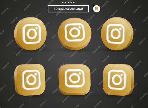 3d Instagram Logo Symbol Im Modernen Goldenen Kreis Und Quadrat Für
