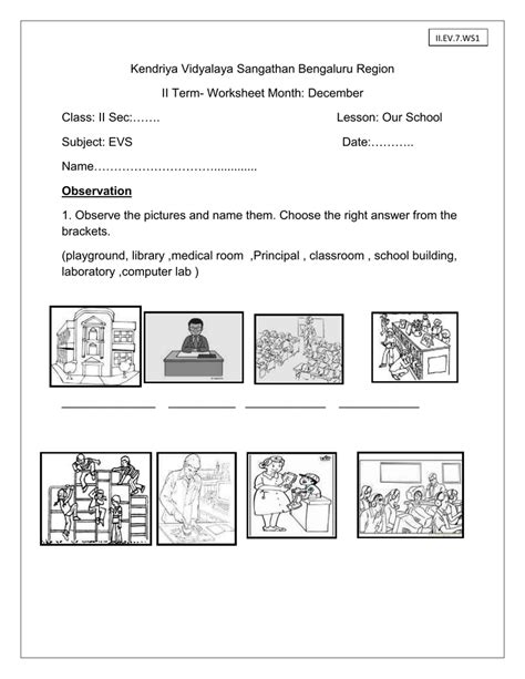 Class Ii Evs Lesson Vii Worksheet