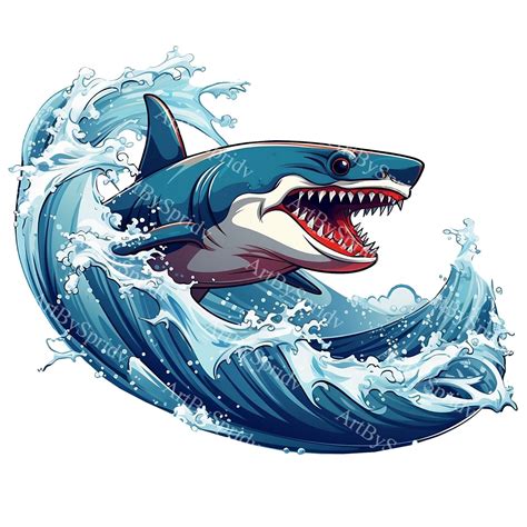 Shark With Mouth Open Clip Art