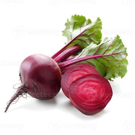Ai Generated Beetroot Isolated On White Background With Shadow Red