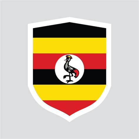 Premium Vector Uganda Flag In Shield Shape Frame