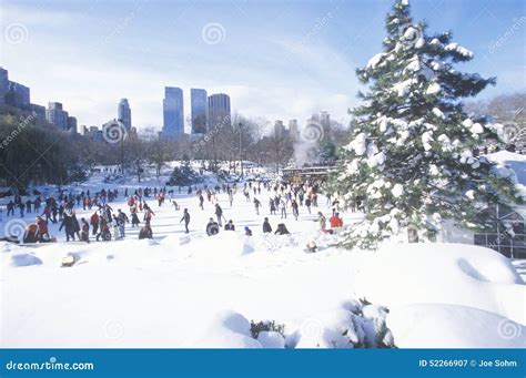 Ice Skating Wollman Rink In Central Park Manhattan New York City Ny