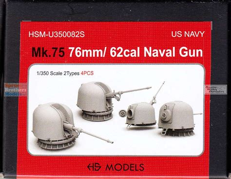 Hsmu350082u 1 350 Hs Models Us Navy Mk 75 76mm 62 Cal Naval Gun Set Sprue Brothers Models Llc