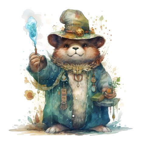 Premium Ai Image Young Mystical Wizard Bear Ai Generative Illustration