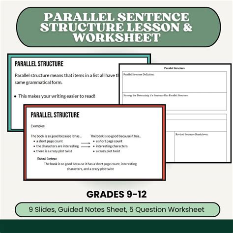 Parallel Sentence Structure Lesson And Worksheet By The High School