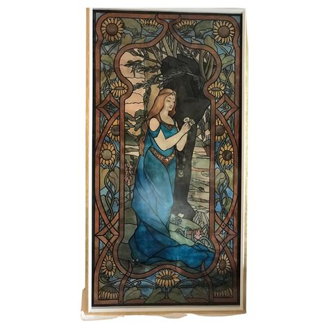 Johanna Meier Michel Art Nouveau Enamel Panel With Nude Winged Angel At