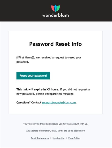 Best 12 Free Password Reset Email Template Artofit