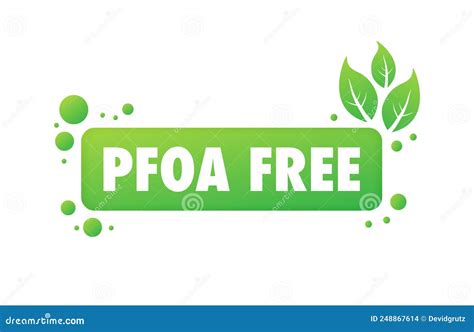Pfoa Free Green Sign Perfluorooctanoic Acid Vector Stock Illustration