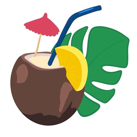 Premium Vector Coconut Juice Cocktail