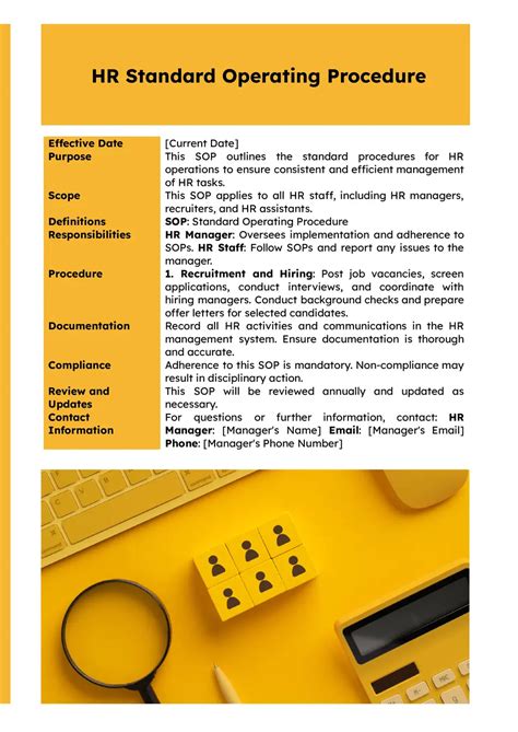 Free HR Standard Operating Procedure Template For Google Docs
