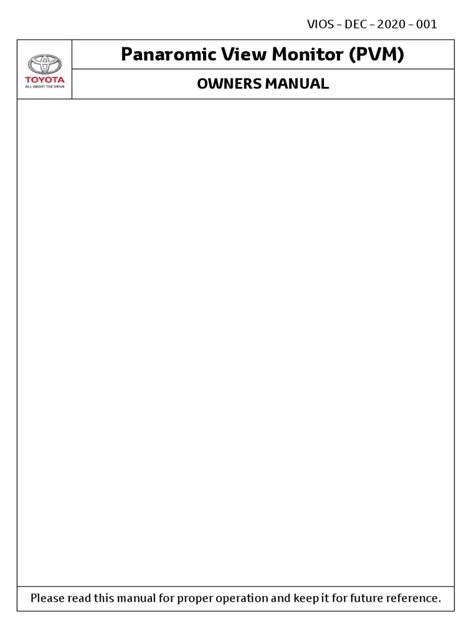 Panaromic View Monitor Pvm Vios Pdf Camera Mirror