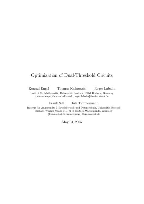 pdf optimization of dual threshold circuits