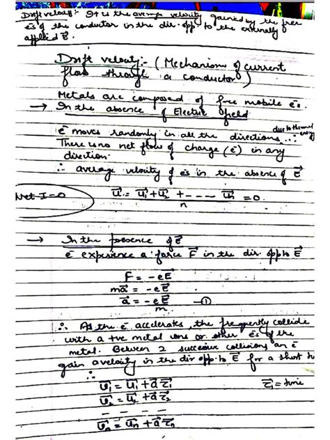 Drift Velocity Pdf