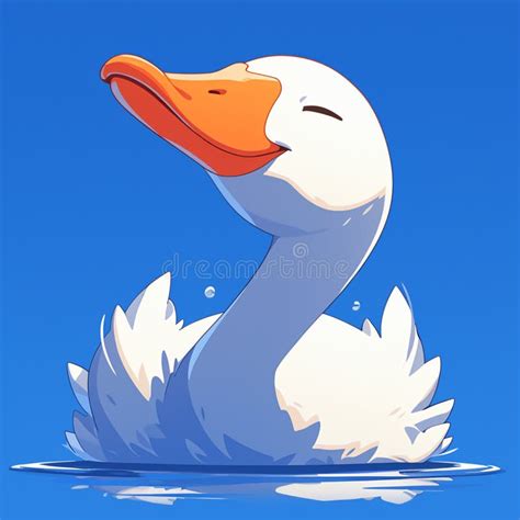 A Graceful Goose Software Engineer Cartoon Style Stock Vector Illustration Of Computer