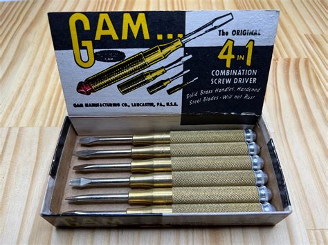 Vintage Brass Nesting Screwdrivers Gam Mfg Co Nos