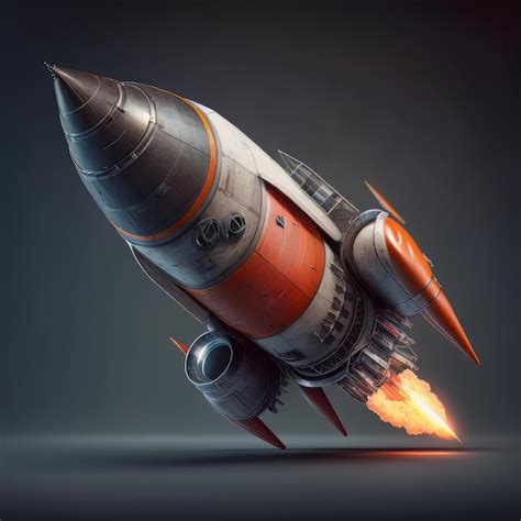 Premium Photo A Contemporary Rocket With A Realistic Design Generative Ai