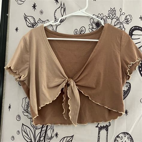 Tops Split Tie Front Crop Top Poshmark