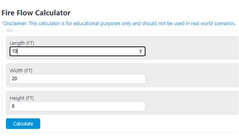 Fire Flow Calculator Calculator Academy