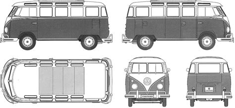 Volkswagen Type 2 Micro Bus 23 Window 1967 Blueprint