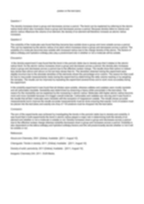 Solution Trends In The Periodic Table This Experiment Through