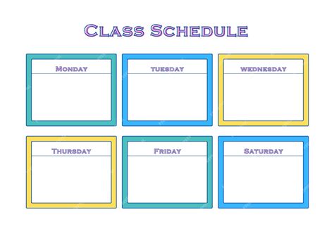 Premium Vector Blue School Theme Class Schedule Colours Clip
