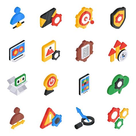 Set Of Data Development Flat Icons 55337522 Vector Art At Vecteezy