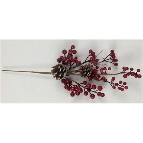Mr Mjs Trading Ai Fl7062 Red Berries And Pine Cones Pick Faux Plants