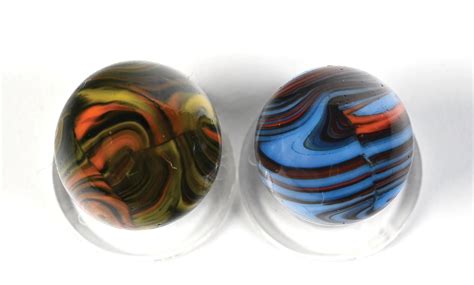 Lot Detail Lot Of 2 Christensen Agate Marbles