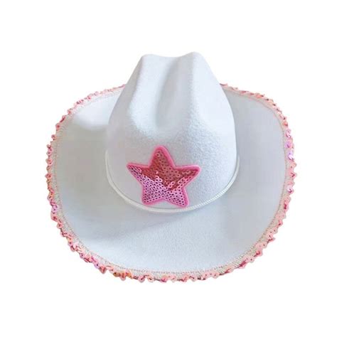 Mode Cowgirl Hoed Met Glitter Ster Voor Costume Dr Vicedeal
