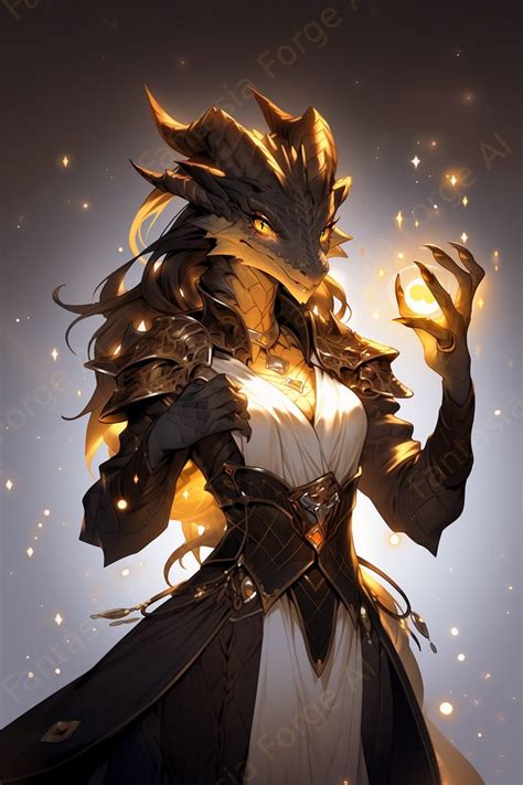 A Bronze Dragonborn Sorceress Blue Dragonborn Lightning Breath