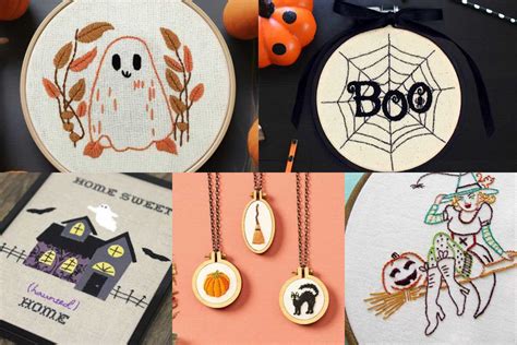 25 Free Halloween Embroidery Patterns And Designs Pillar Box Blue