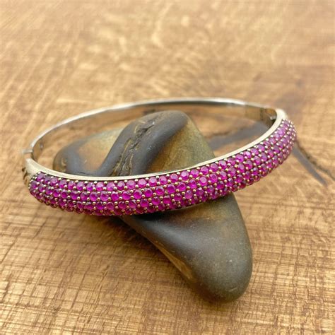 Women Ruby Bracelet Pink Ruby Bracelet Women Pink Little Etsy