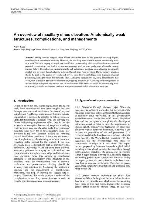 Pdf An Overview Of Maxillary Sinus Elevation Anatomically Weak