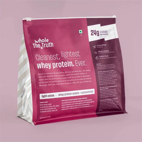 Light Cocoa 24g Protein Powder The Whole Truth Foods