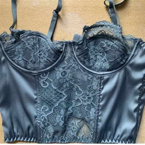 Urban Outfitters Blue Lace Corset Top So Peng In Depop