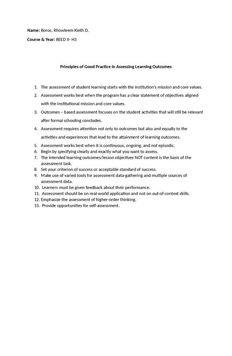 Assessment In Learning Summaries Learning Processes Docsity