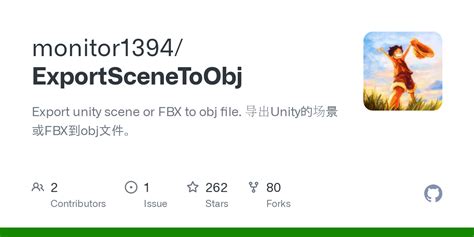 Github Monitor1394exportscenetoobj Export Unity Scene Or Fbx To Obj