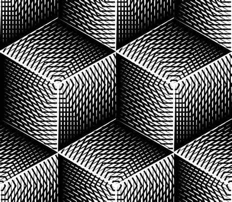 Premium Vector Contrast Black And White Symmetric Seamless Pattern With Interweave Figures